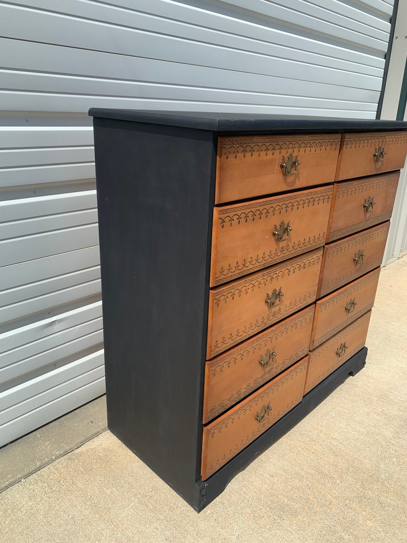 Antique Dresser Tall Boy Highboy Wood Chest Drawers Antique Shabby Chic ...