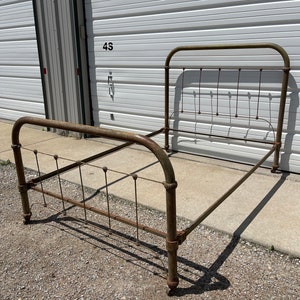 Antique Metal Bed Rustic Shabby Chic Primitive Country French Headboard ...