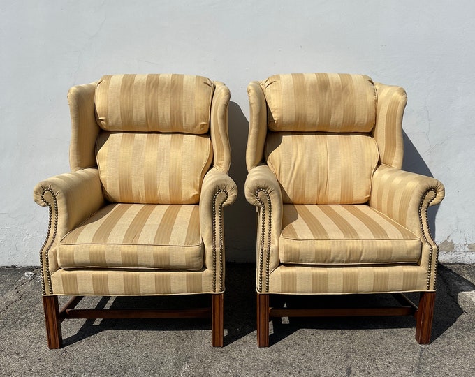 Pair (both Included) Vintage Hickory Chair Company Wingback Chairs ...