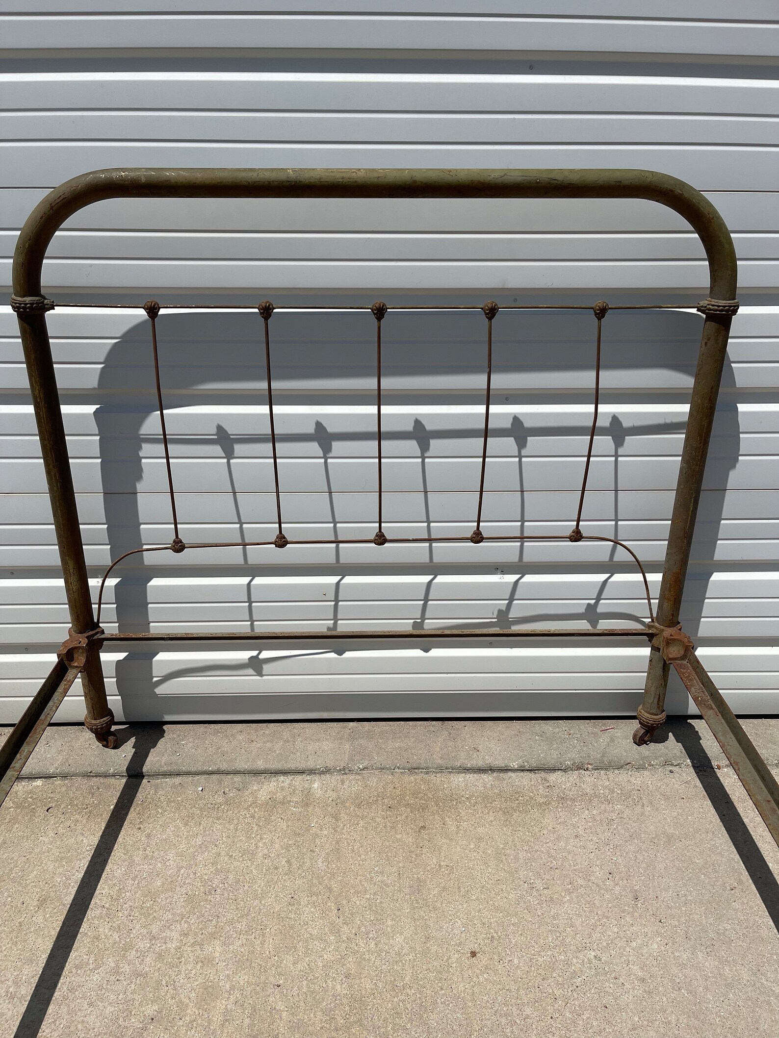 Antique Metal Bed Rustic Shabby Chic Primitive Country French Headboard ...