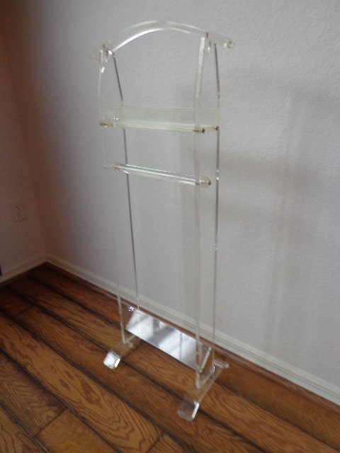 Lucite Valet Coat Rack Catch All Bathroom Storage Decor Mid Centry ...