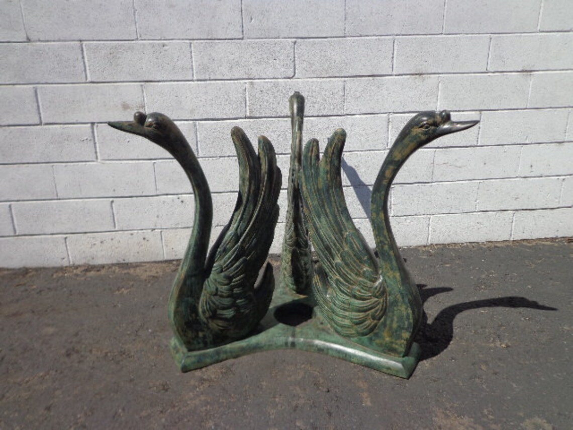 French Brass Seated Swan Base Dining Table Mid Century Modern - Etsy