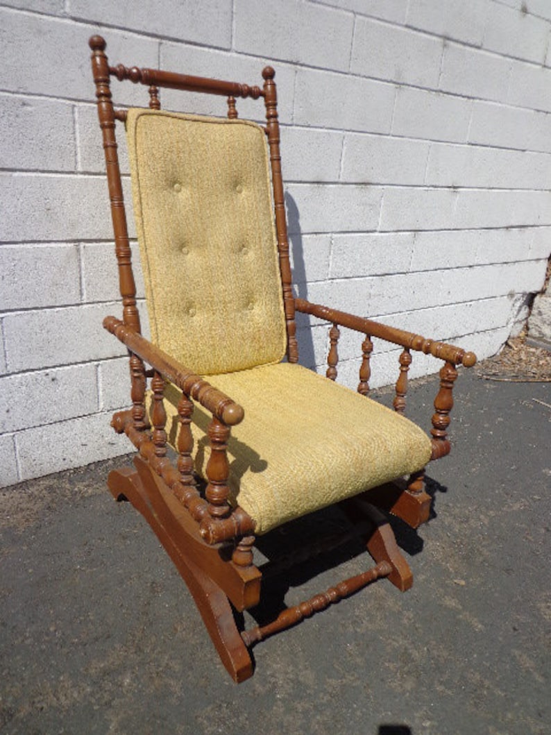 Vintage Spindle Back Rocking Chair Nursery Mid Century Colonial Revival ...