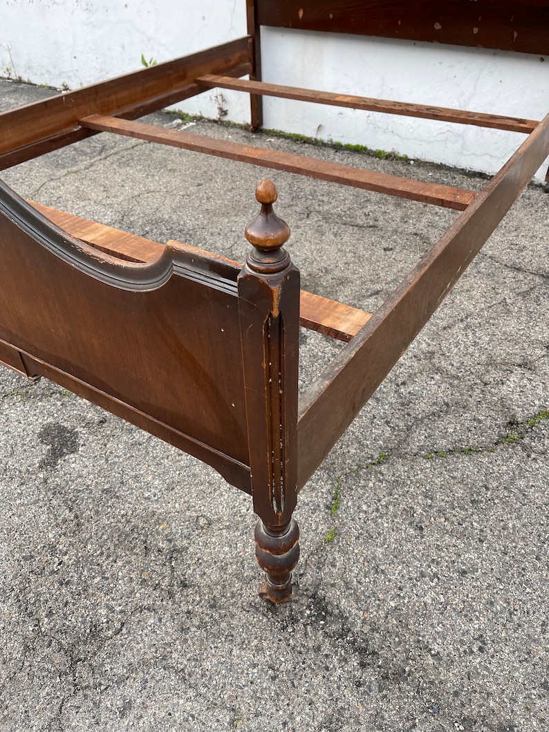 Antique Full Size Bed Shabby Chic Primitive Rustic Provincial Headboard ...