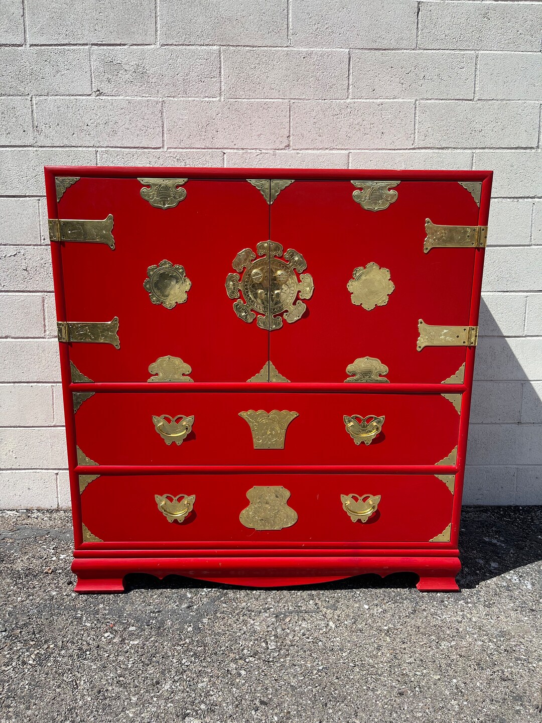 Antique Chest of Drawers Korean Tansu Butterfly Storage Dresser Asian ...