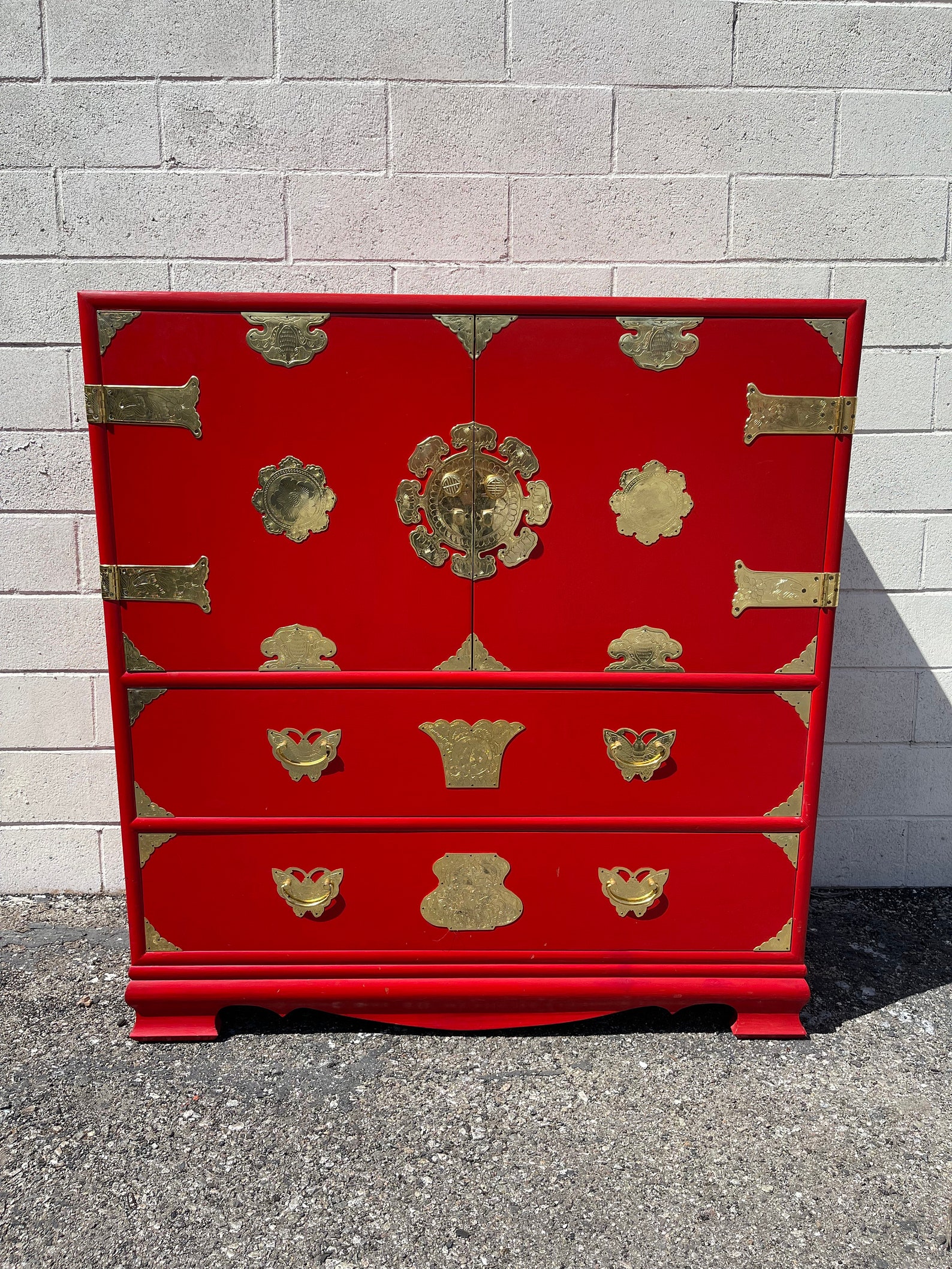 Antique Chest of Drawers Korean Tansu Butterfly Storage Dresser Asian ...