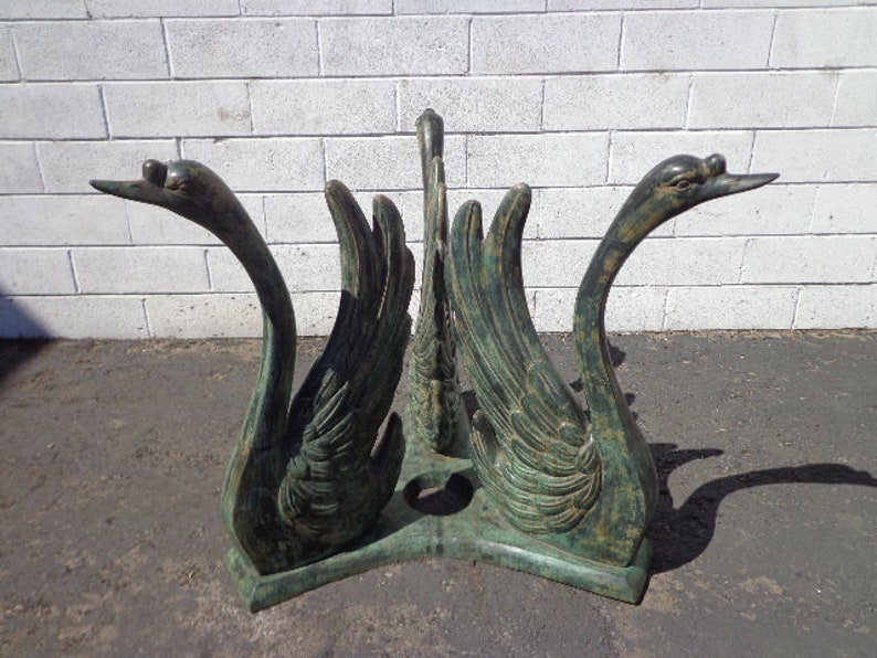 French Brass Seated Swan Base Dining Table Mid Century Modern - Etsy