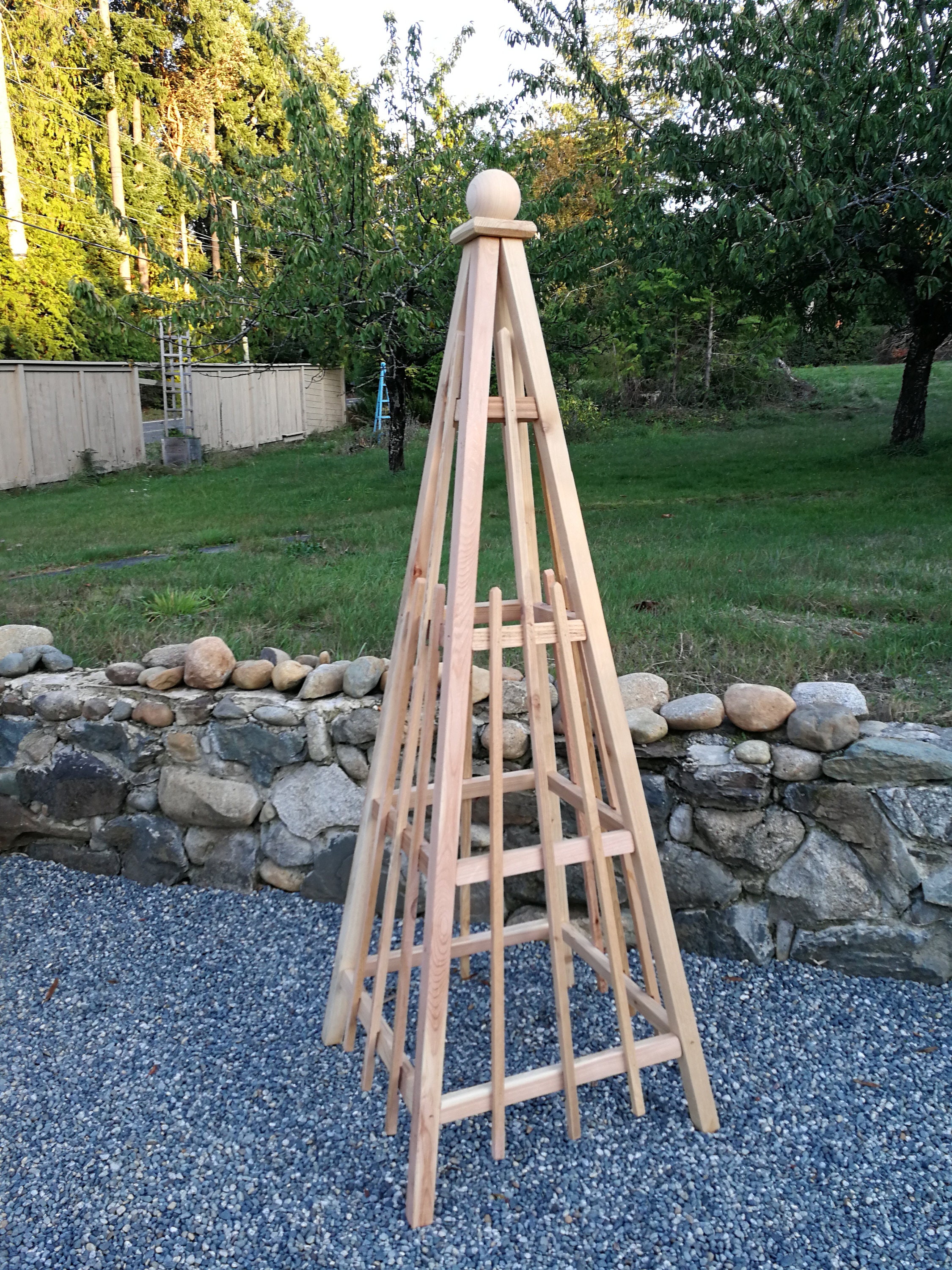 6' Cedar Obelisk 24 Base Sphere Finials Solid - Etsy Australia