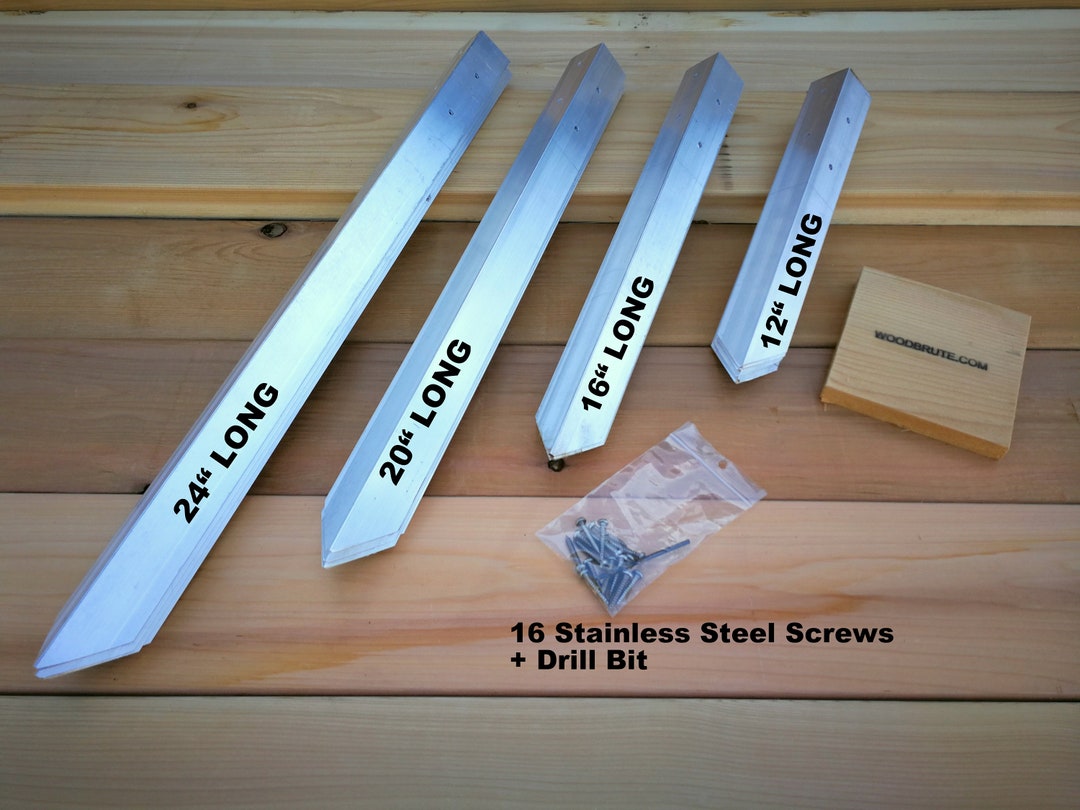 Set of 4 Aluminum Commercial Landscape Stakes, Designed to Fit 1 1/2" X ...