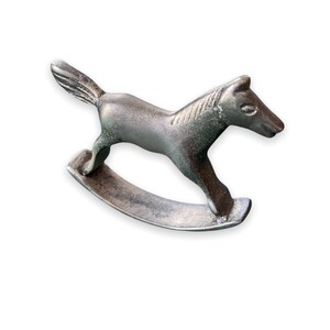 VINTAGE: Cute Pewter Horse Rocking Horse Solid Metal Cute Tiny Toy ...