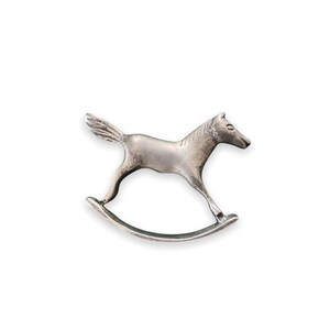 VINTAGE: Cute Pewter Horse Rocking Horse Solid Metal Cute Tiny Toy ...