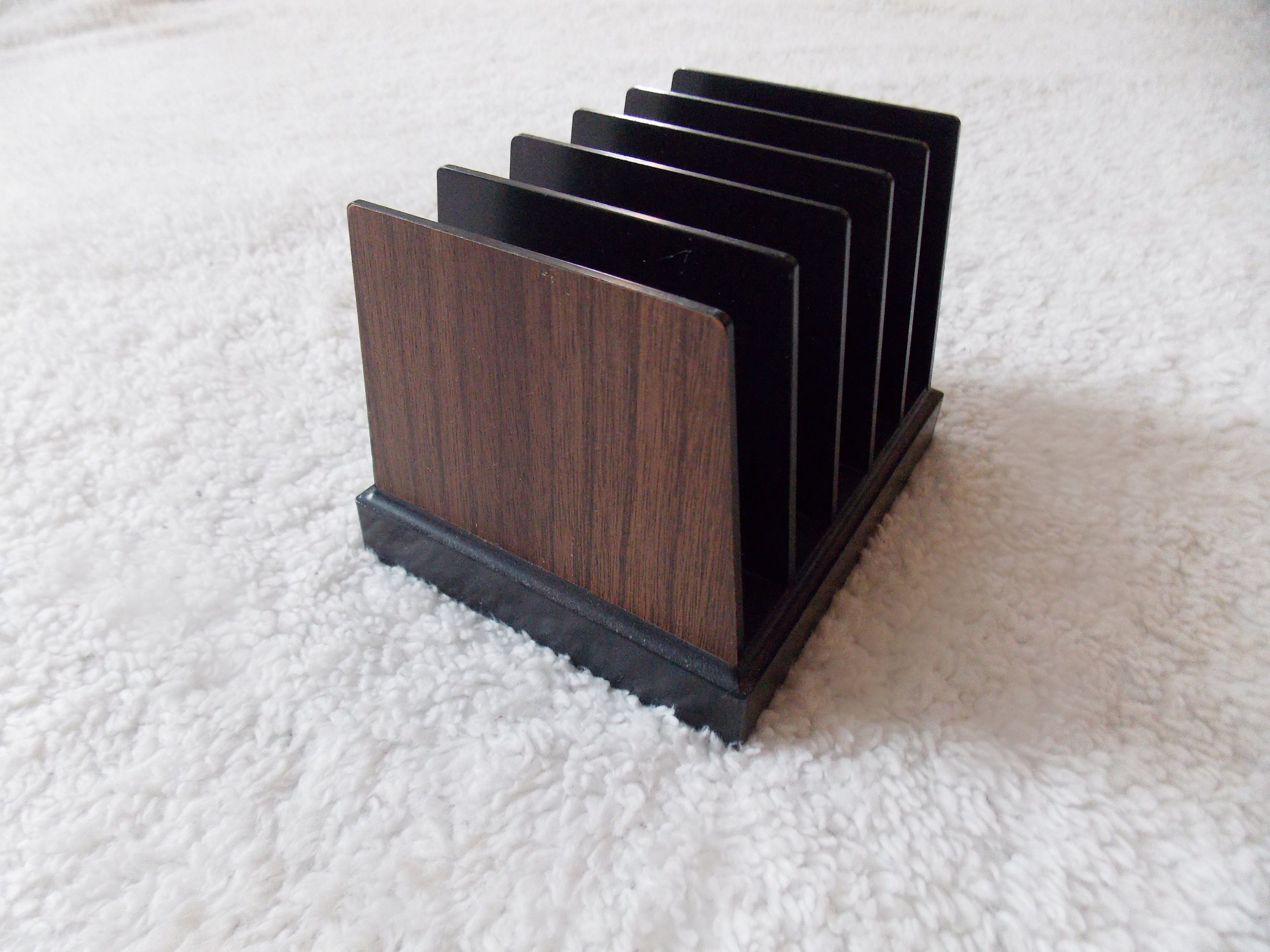 VINTAGE: Faux Wood Pattern Paper Holder Letter Organizer Cute | Etsy