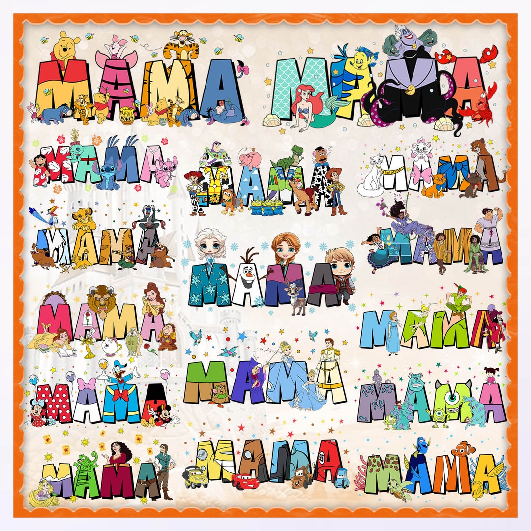 Mama Cartoon Movie Png Bundle, Family Vacation Png, Gift for Mom Png ...