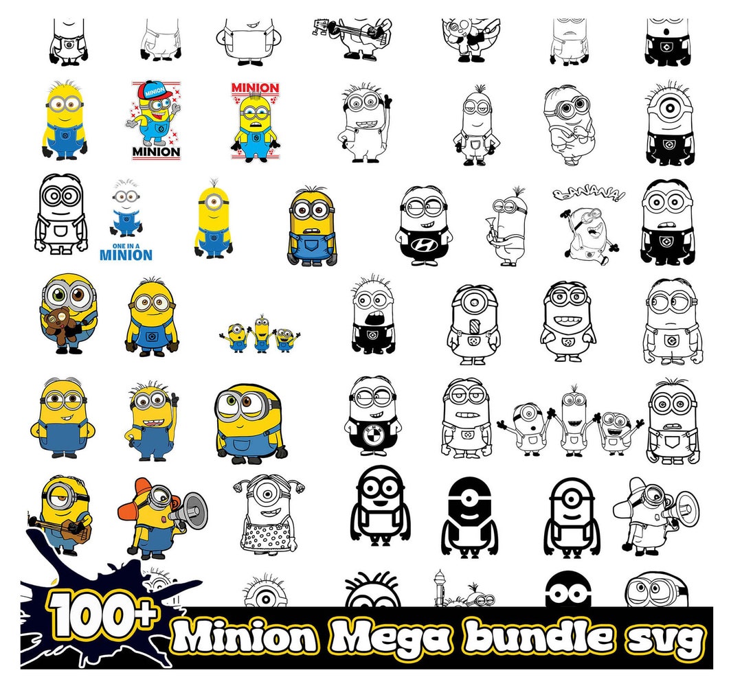 New Minion Bundle Svg , Minions Svg Bundle Layered, Minions Faces Svg ...
