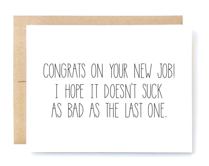Funny New Job Congratulations New Job Card New Job - Etsy