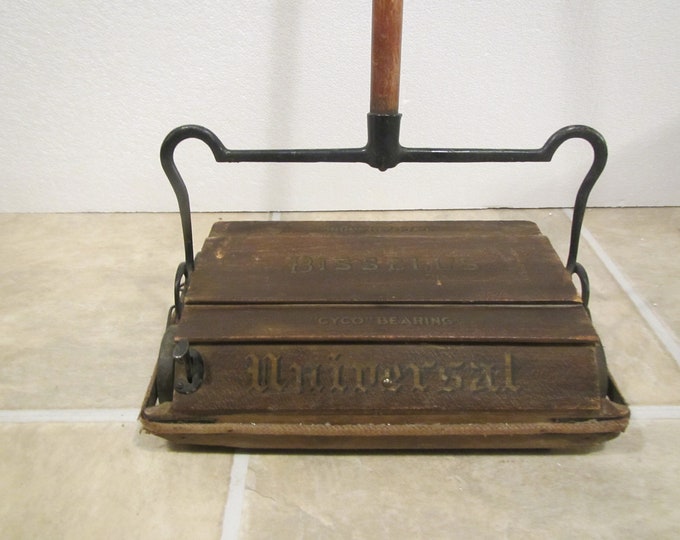 Antique Bissells Universal Cyco Bearing Sweeper , 1900s Carpet Sweeper ...