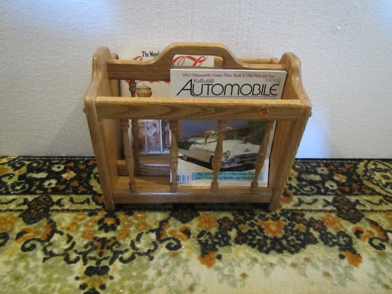 Oak Magazine Rack Wood Magazine Stand Oak Magazine Holder - Etsy