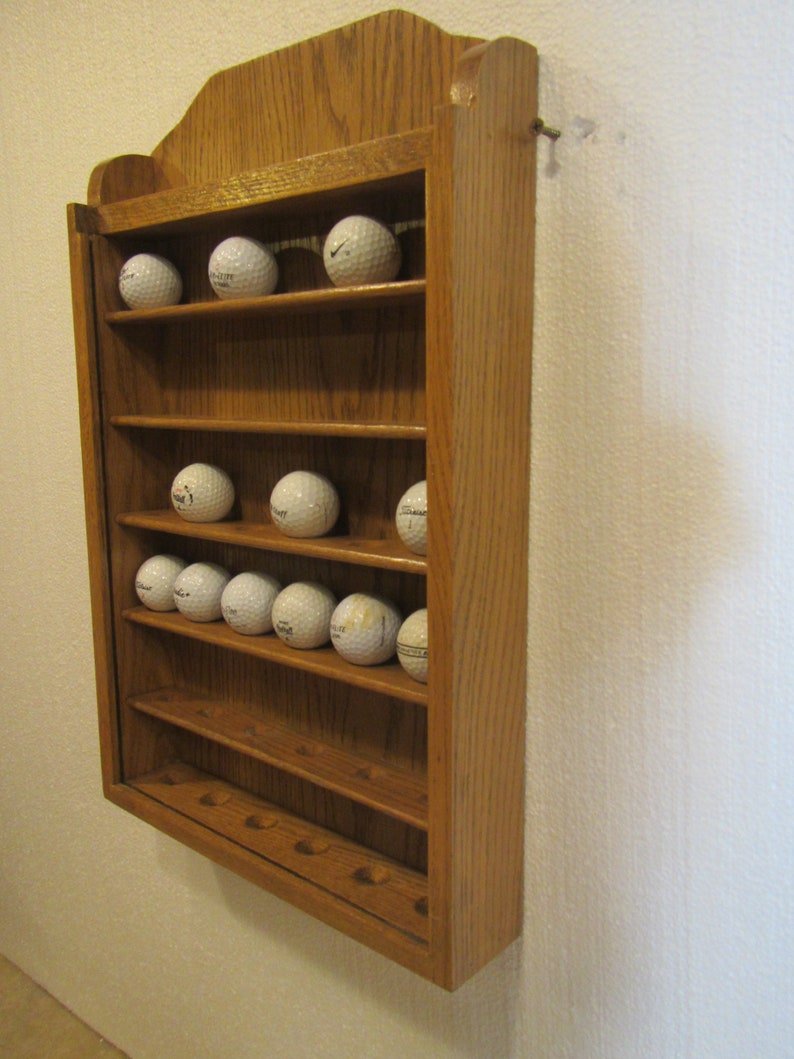 Wood GOLF BALL Display Shelf With Glass Front Golf Ball Rack - Etsy
