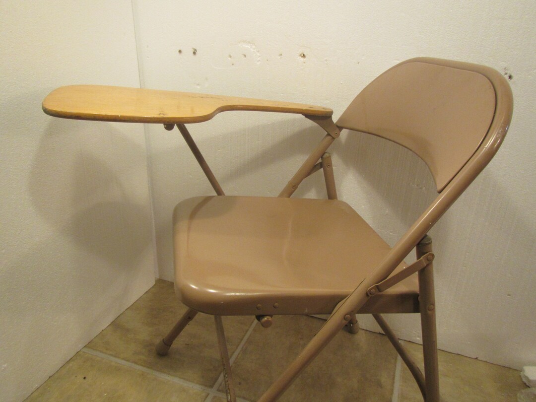 SAMSONITE Folding Metal Chair With Attached School Desk, Folds to 39 by ...