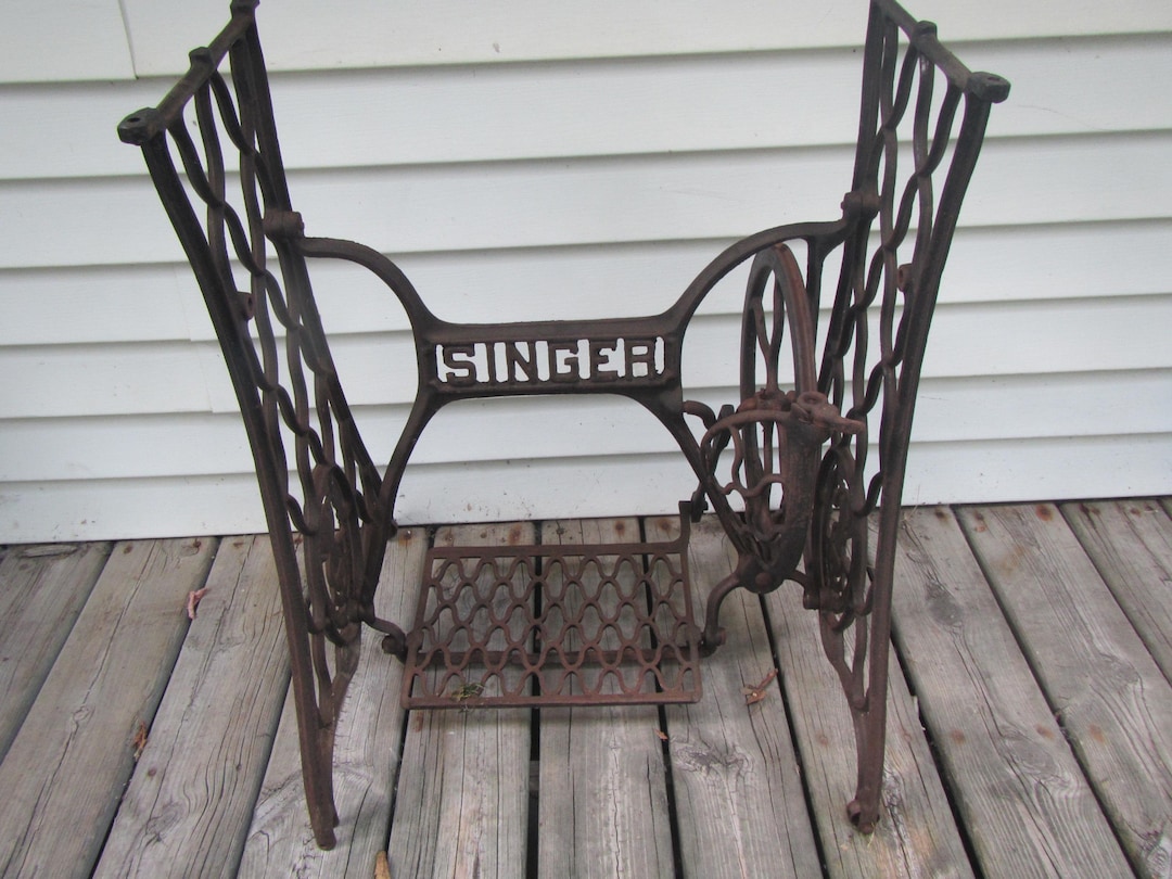 Antique Singer Treadle Sewing Machine Base, Industrial Look Table Base ...