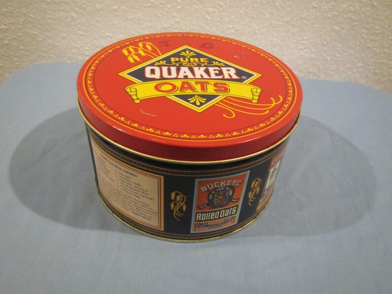 QUAKER OAKS Tin Pure Quaker Oats Recipes on Can Quaker - Etsy