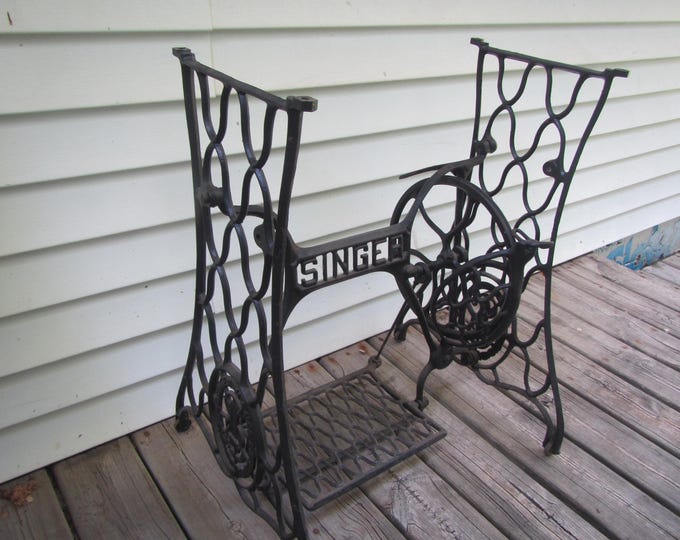 Antique Singer Treadle Sewing Machine Base, Industrial Look Table Base ...