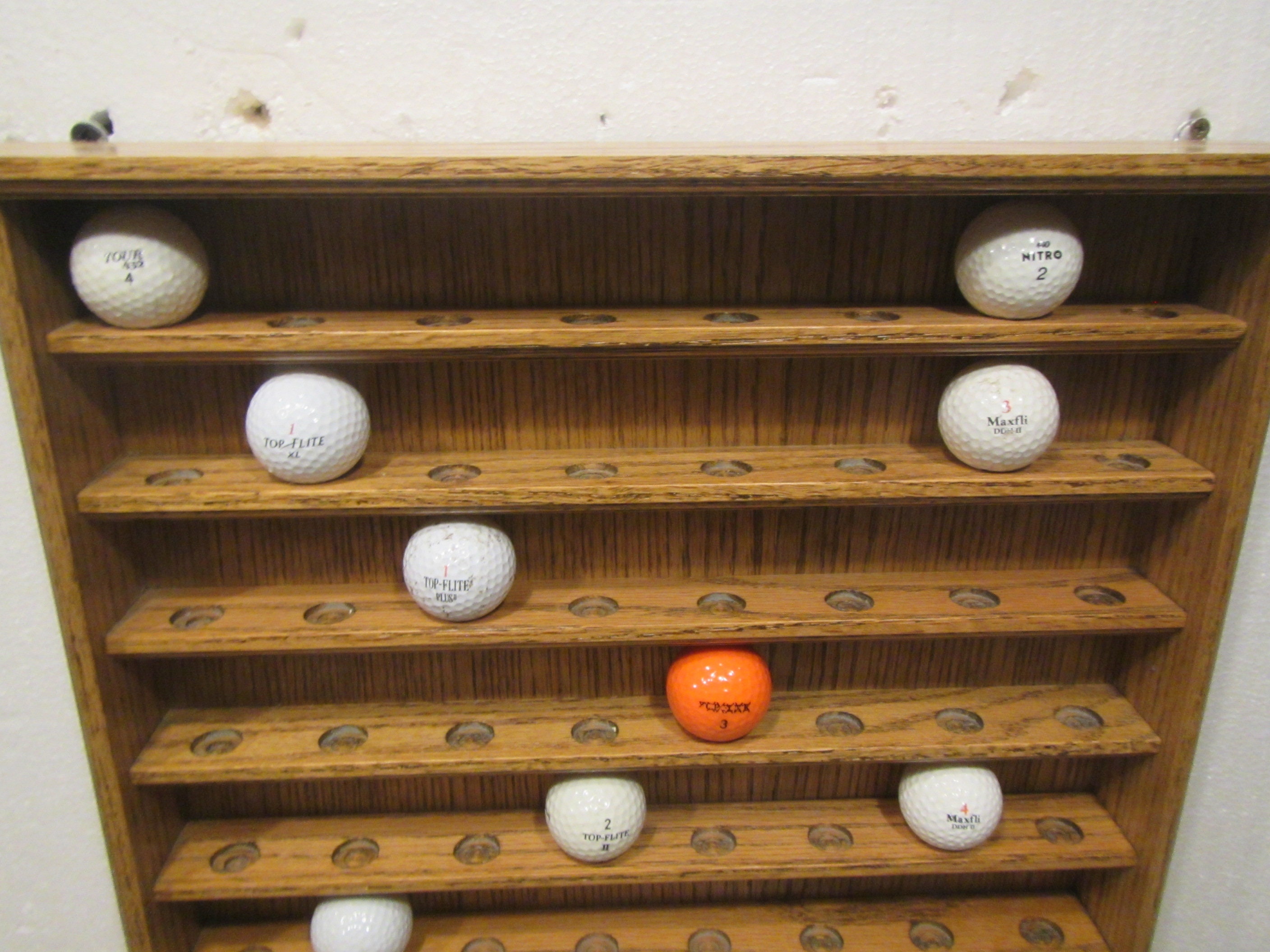 Wood GOLF BALL Display Shelf, Golf Ball Rack, Golf Ball Display Case ...