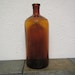 Vintage Brown GLASS HI-LEX Bottle . Uses Push in Stopper Instead of a ...