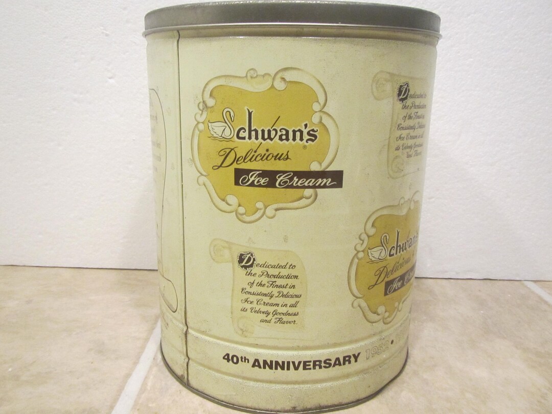 Schwans Ice Cream 2.5 Gallon Tin Container * Schwans 40th Anniversary ...