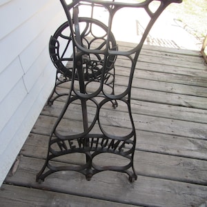 Antique NEW HOME Treadle Sewing Machine Base, Table Base, Cast Iron ...