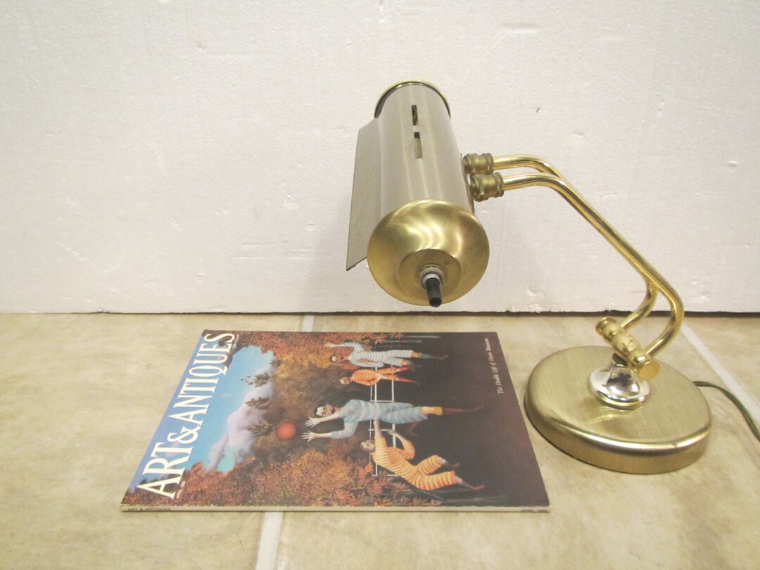 Vintage Polished BRASS Adjustable PIANO LAMP, Desk Lamp, Piano Light or ...