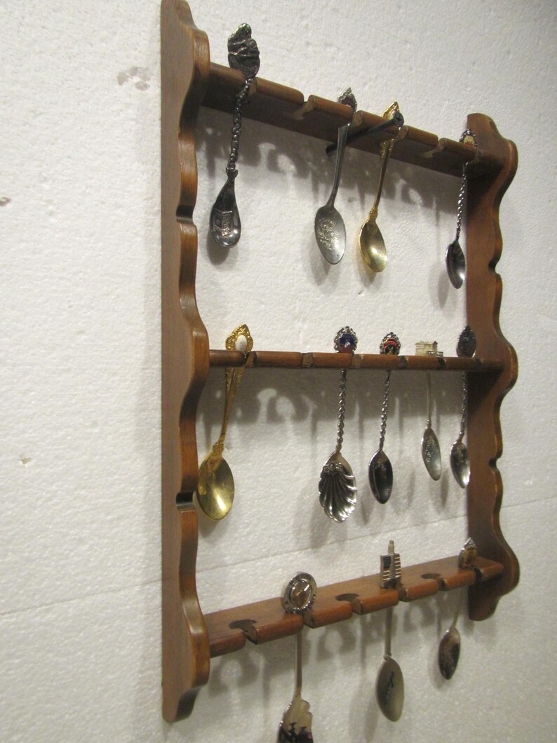 Wood 18 Spoon Rack, Spoon Shelf ** Wood Wall Spoon Rack, ** 18 Spoon ...