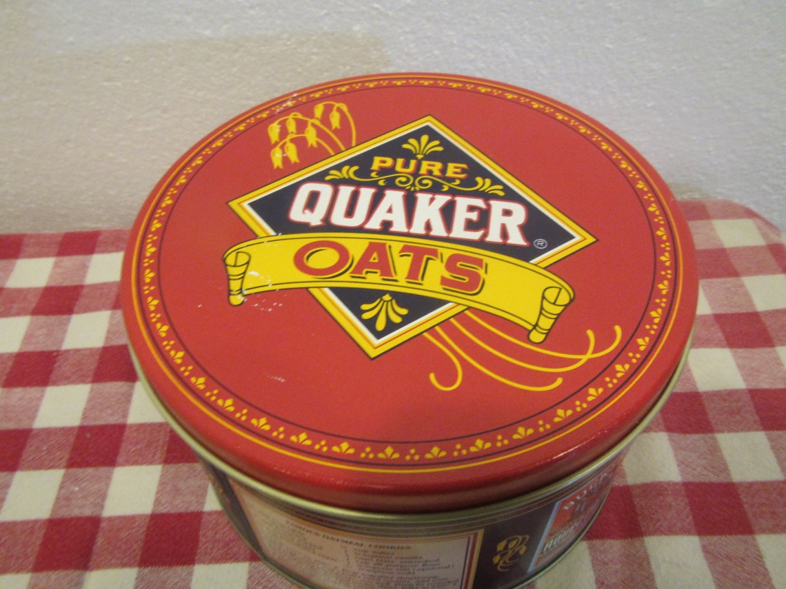 QUAKER OAKS Tin Pure Quaker Oats Recipes on Can Quaker - Etsy