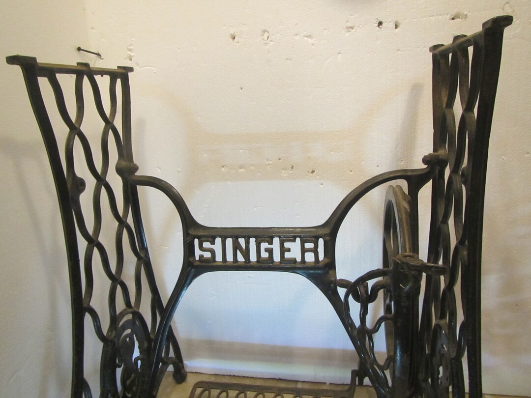 Antique Singer Treadle Sewing Machine Base, Industrial Look Table Base ...