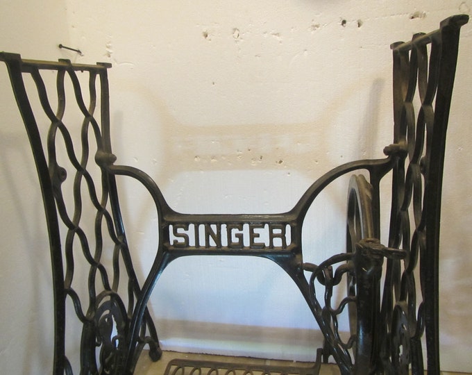 Antique Singer Treadle Sewing Machine Base, Industrial Look Table Base ...