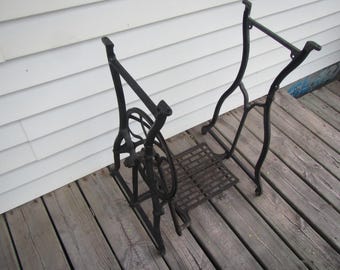 Antique Singer Treadle Sewing Machine Base, Industrial Look Table Base ...