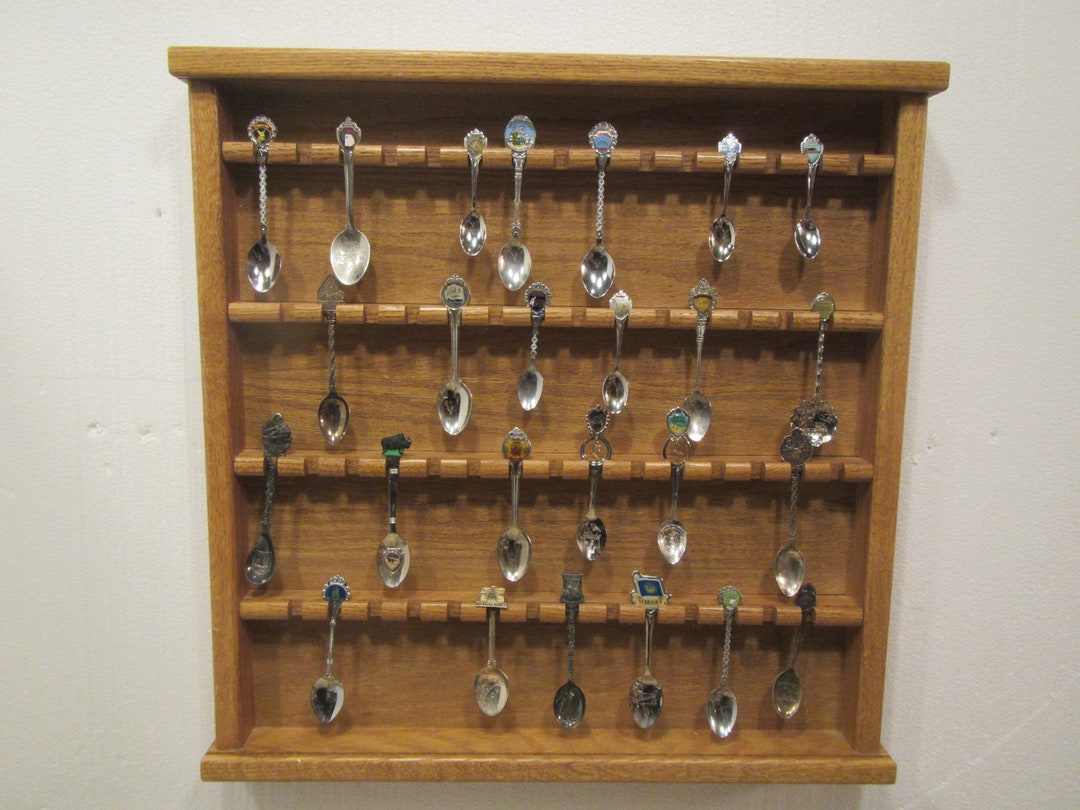 Oak 58 Spoon Rack, Spoon Shelf ** Wood Wall Spoon Rack , **58 Spoon ...