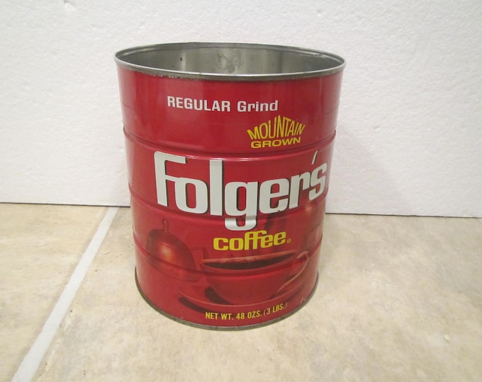 FOLGERS COFFEE Can* 48 Oz. Regular Grind Coffee Tin , Mountain Grown ...
