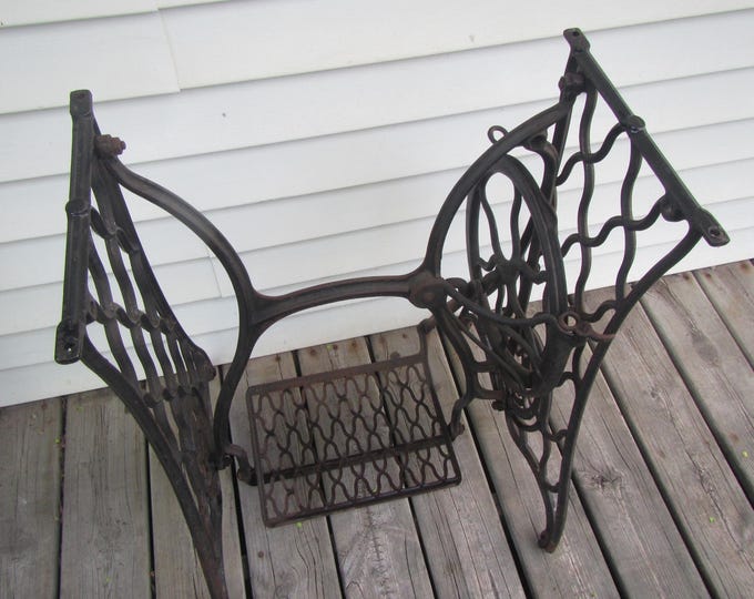 Antique Singer Treadle Sewing Machine Base, Industrial Look Table Base ...