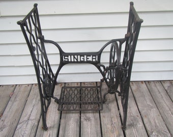 Antique Singer Treadle Sewing Machine Base, Industrial Look Table Base ...