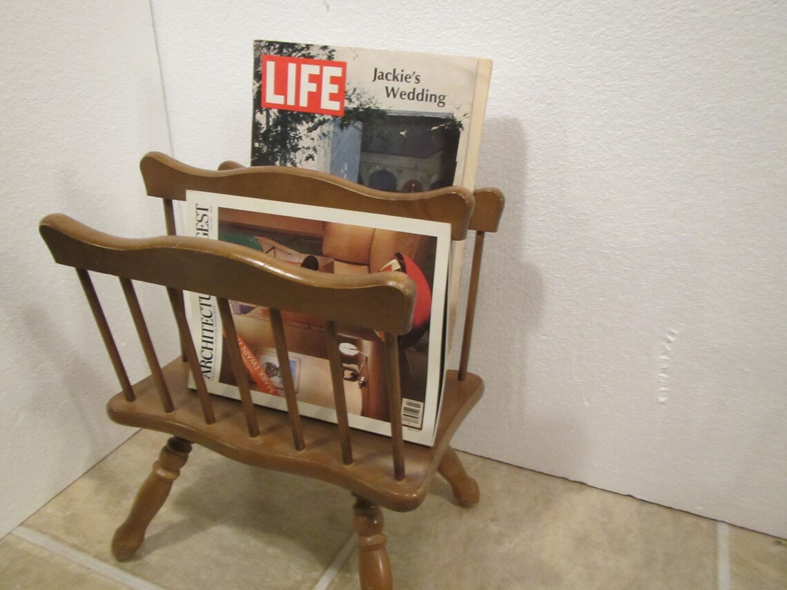 Wood Magazine Rack Wood Magazine Stand Wood Magazine - Etsy