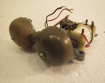 Vintage Phone Bell - 1920s Double Bell Telephone Ringer - Wooden Box ...