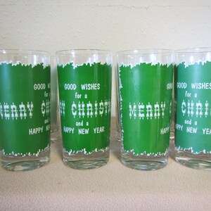 Vintage Imperial 8 Pc. CHRISTMAS HOLIDAY TUMBLER Set in Box : 8 Green ...