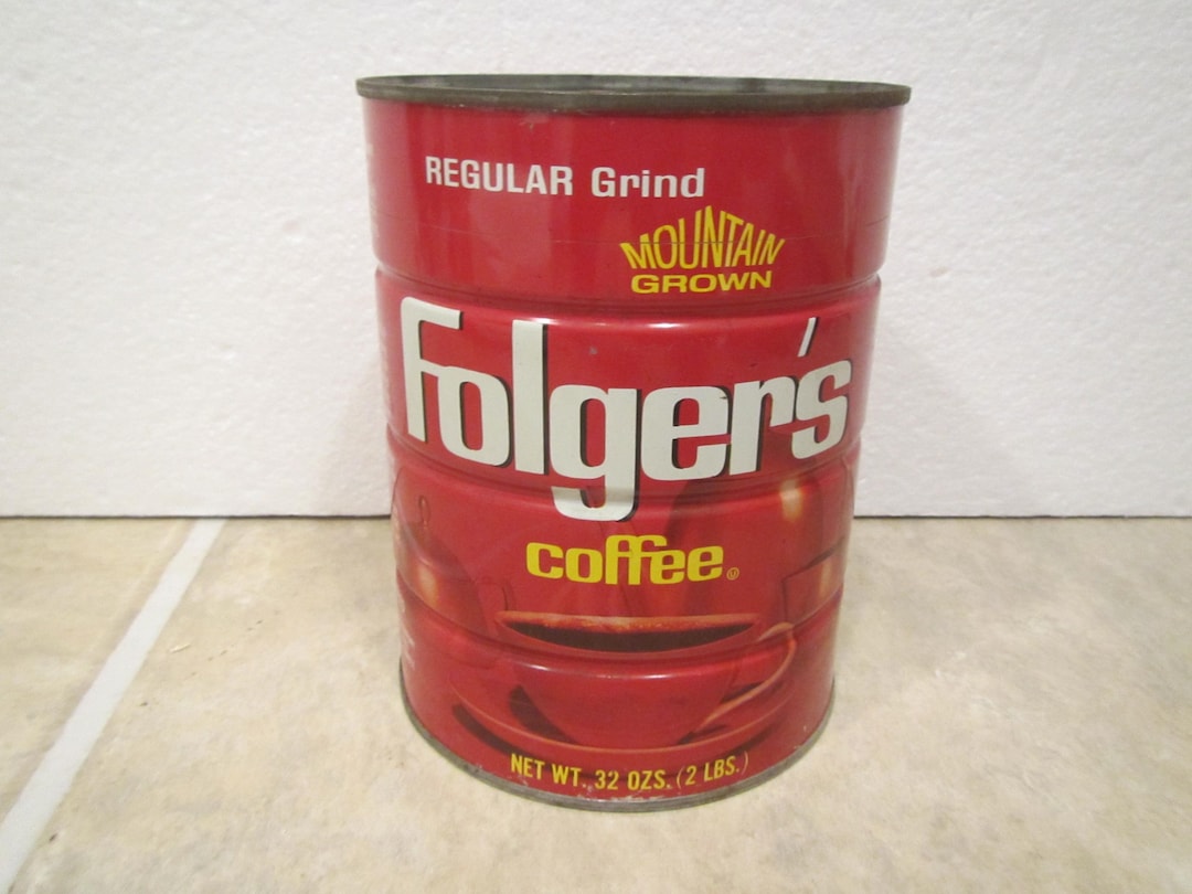 FOLGERS COFFEE Can* 32 Oz. Regular Grind Tin , Mountain Grown * 2 Pound ...