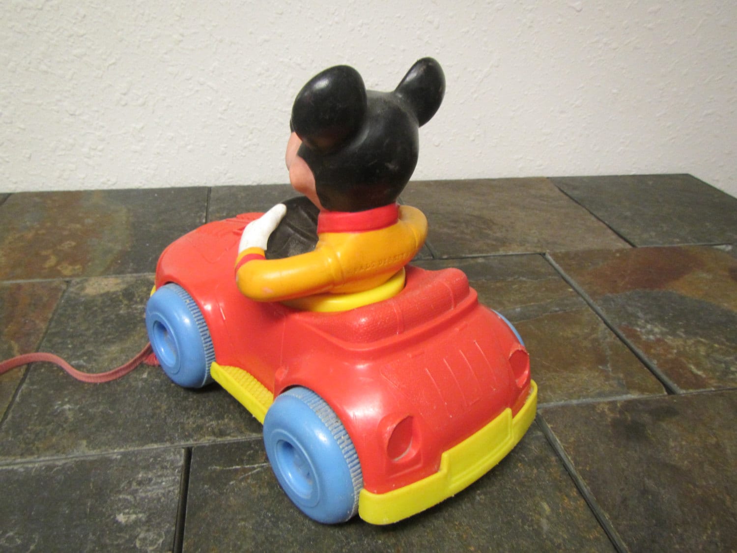 Vintage MICKEY MOUSE in CAR Pull Toy 1973 Kohner Bros. Toy - Etsy
