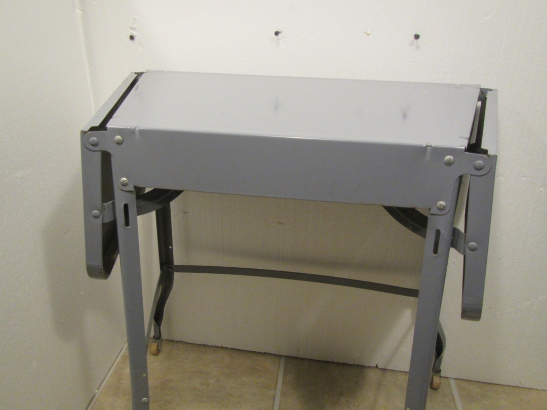 Unique Vintage Typewriter Table With Drop Leaf Sides , Gray Typewriter ...