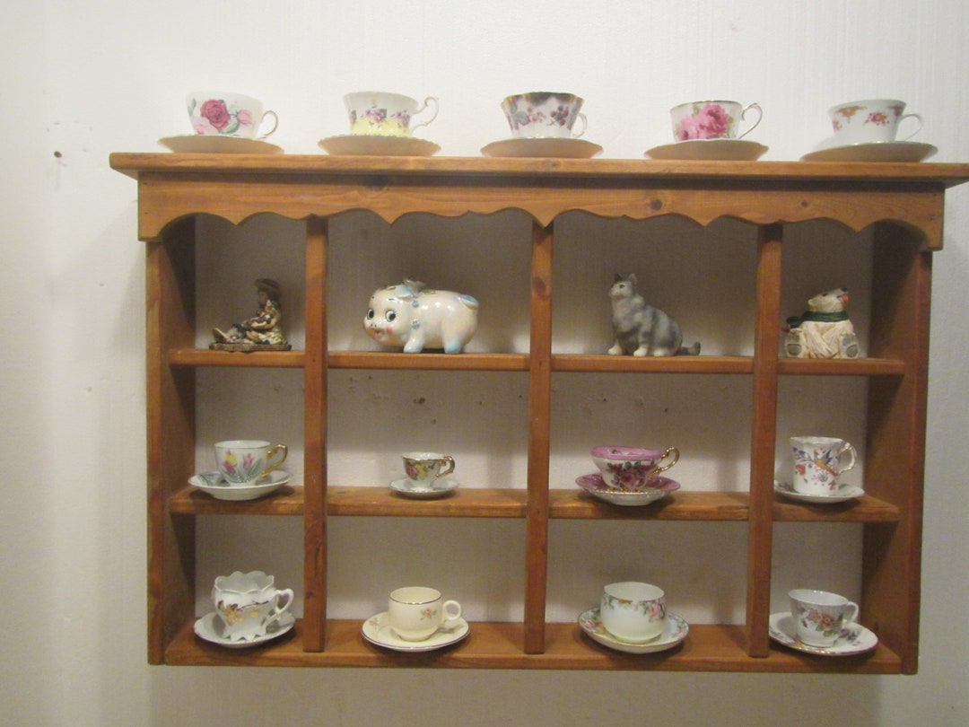 Wood Wall Display Shelf, Hangs on Wall or Stands on Flat Surface ...