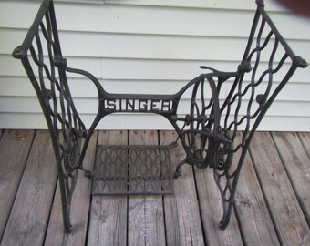Antique Singer Treadle Sewing Machine Base, Industrial Look Table Base ...