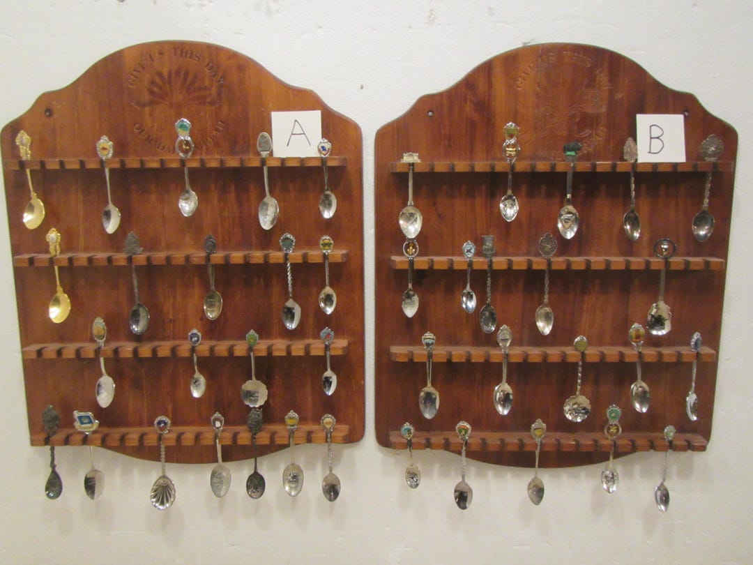 Choice of Wood Spoon Racks A or B * Wall Spoon Rack * Holds 64 Spoons ...