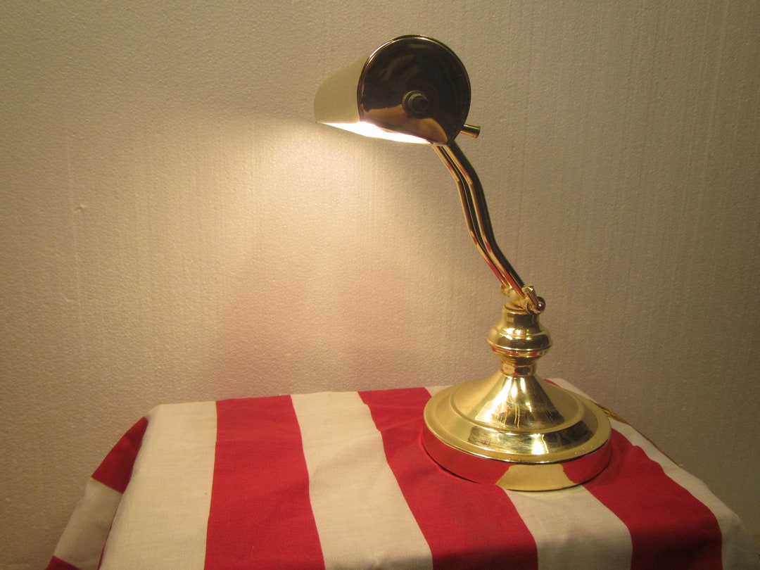 Vintage BRASS Adjustable PIANO LAMP, Desk Lamp, Piano Light or Desk ...